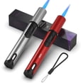 2 Pack Torch Lighter with Fuel Level Window, Adjustable Fire Jet Torch ...