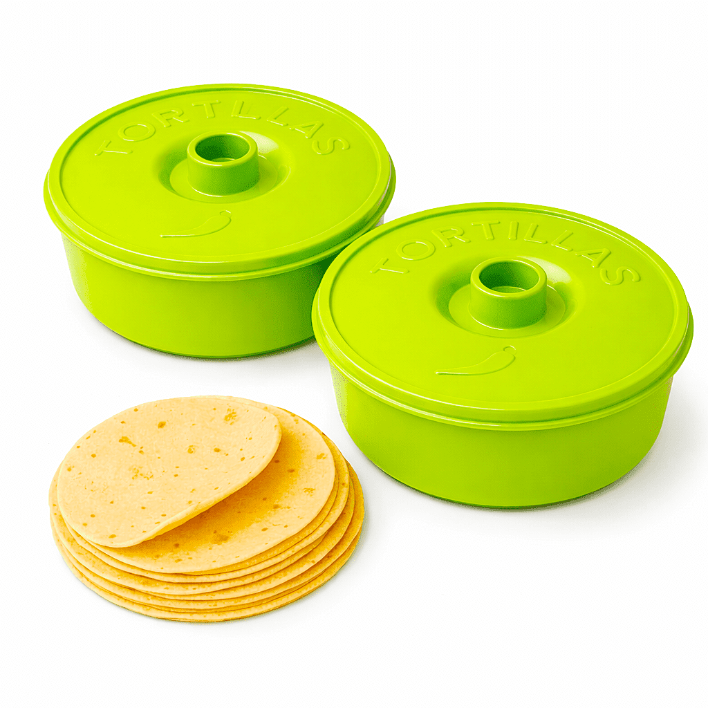 2-Pack Tortilla Warmer Containers with Lid, 8.5 Inch BPA-Free Microwave ...