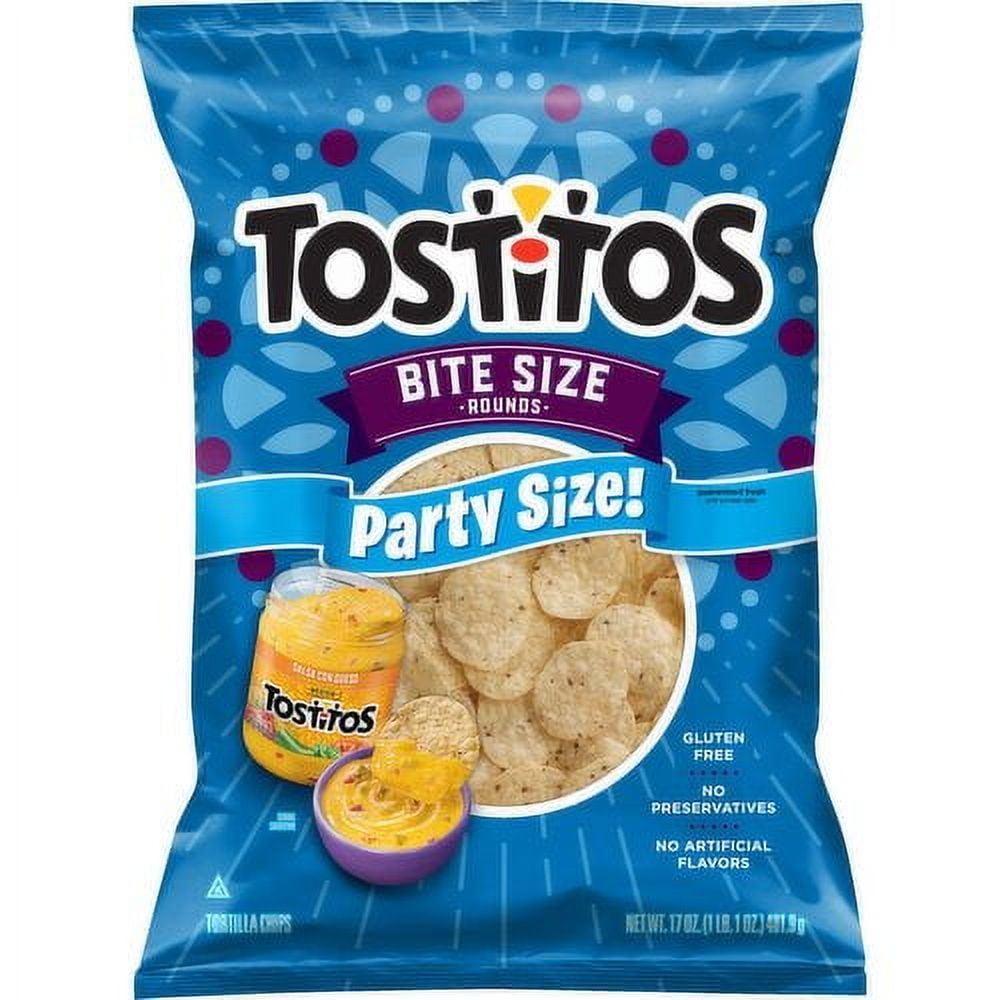 2 Pack - Tostitos Party Size Bite Size Tortilla Chips 17 oz Package May ...