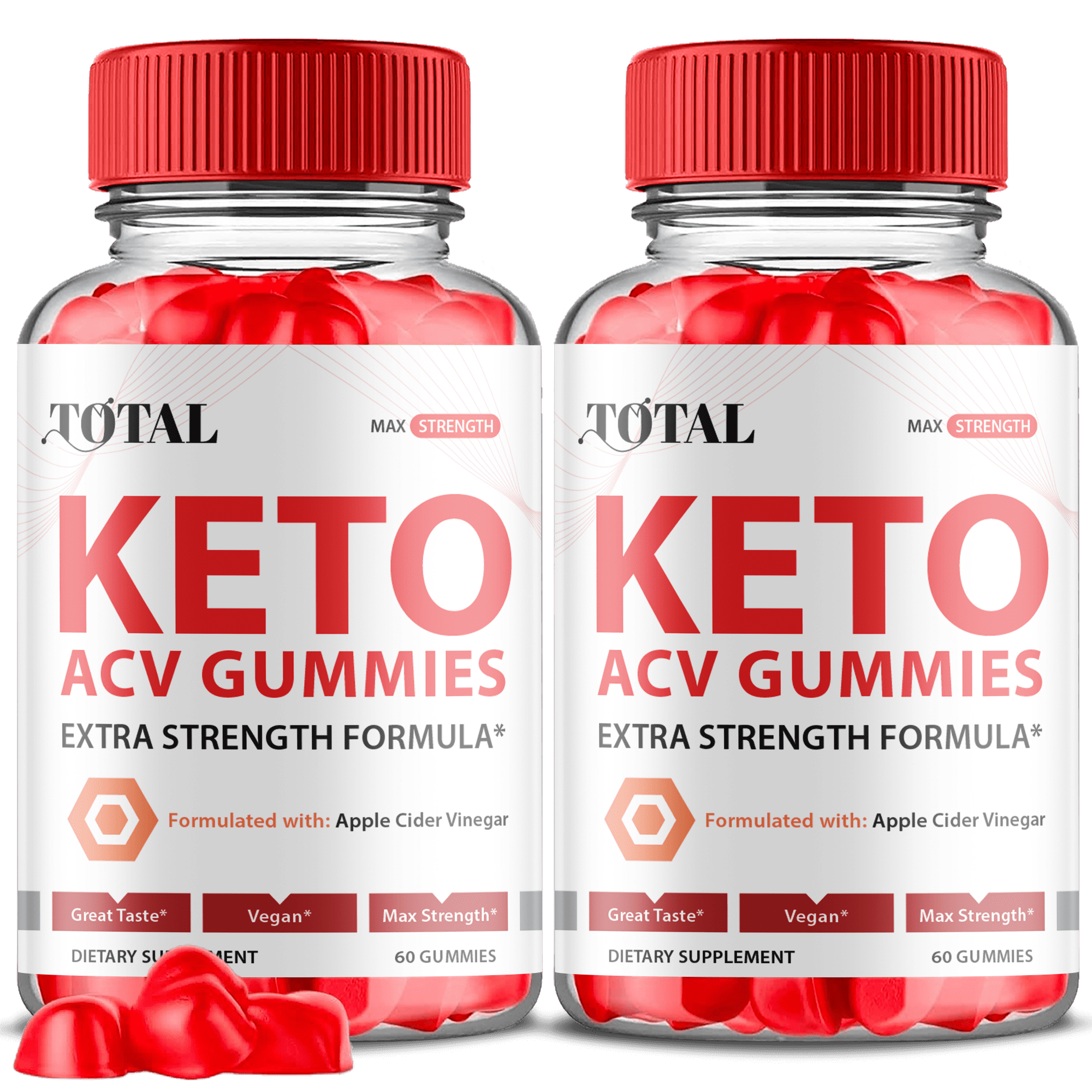 (2 Pack) Total Keto ACV Active Booster Gummies - Energy & Focus Boost ...