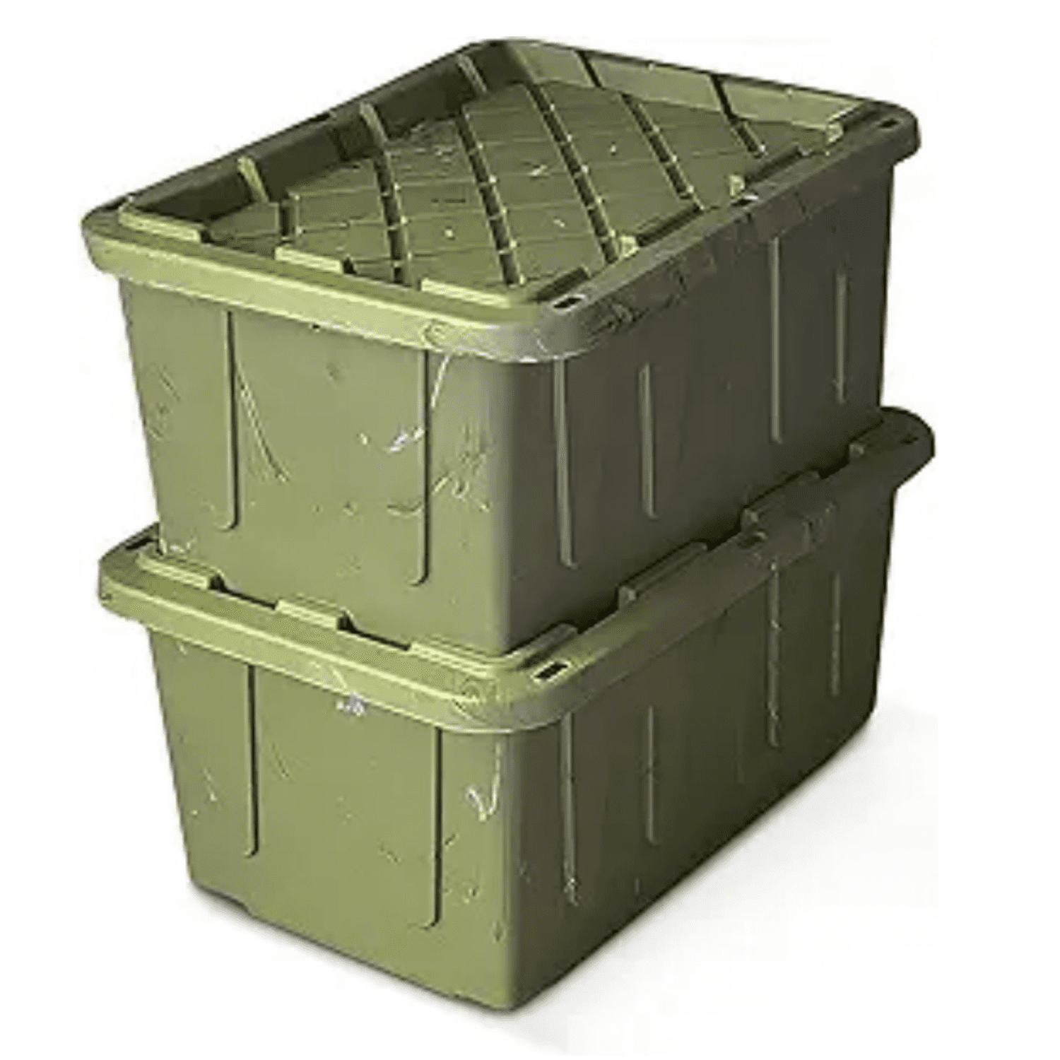 2-Pack Tote, Heavy Duty Plastic Storage Bins with Lids, 27 Gallon ...