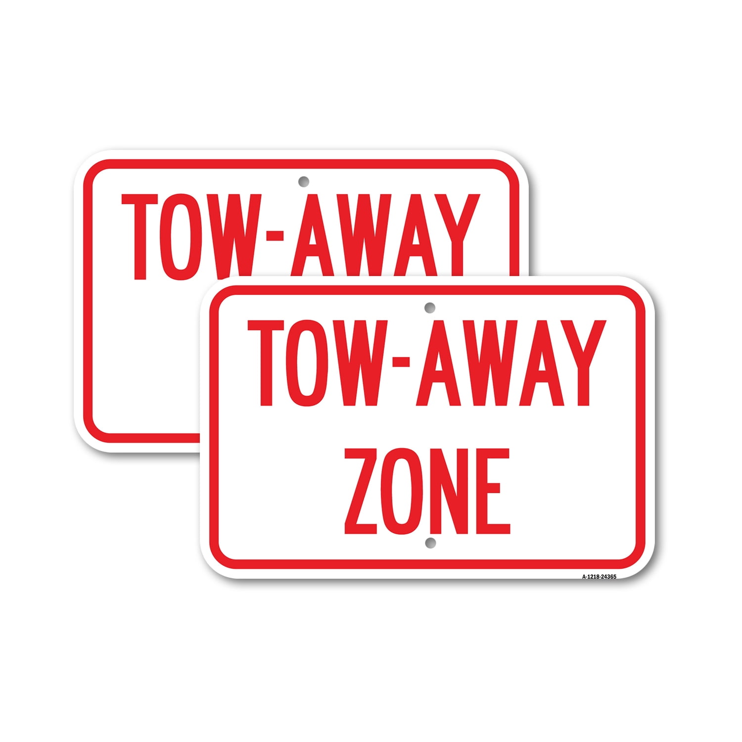 (2 Pack) Tow-Away Zone | 18" X 24" Heavy-Gauge Aluminum Sign | Rust ...