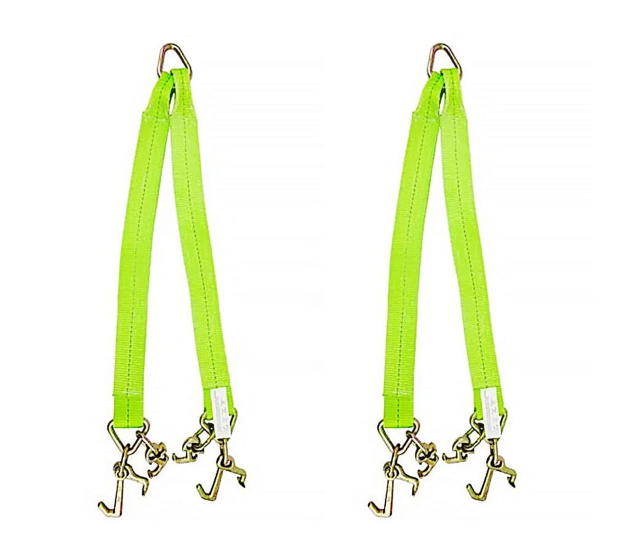 2 Pack Tow Straps V Bridle 3" x 36" w/RTJ Clusters, Hi VIZ/HI Abrasion ...