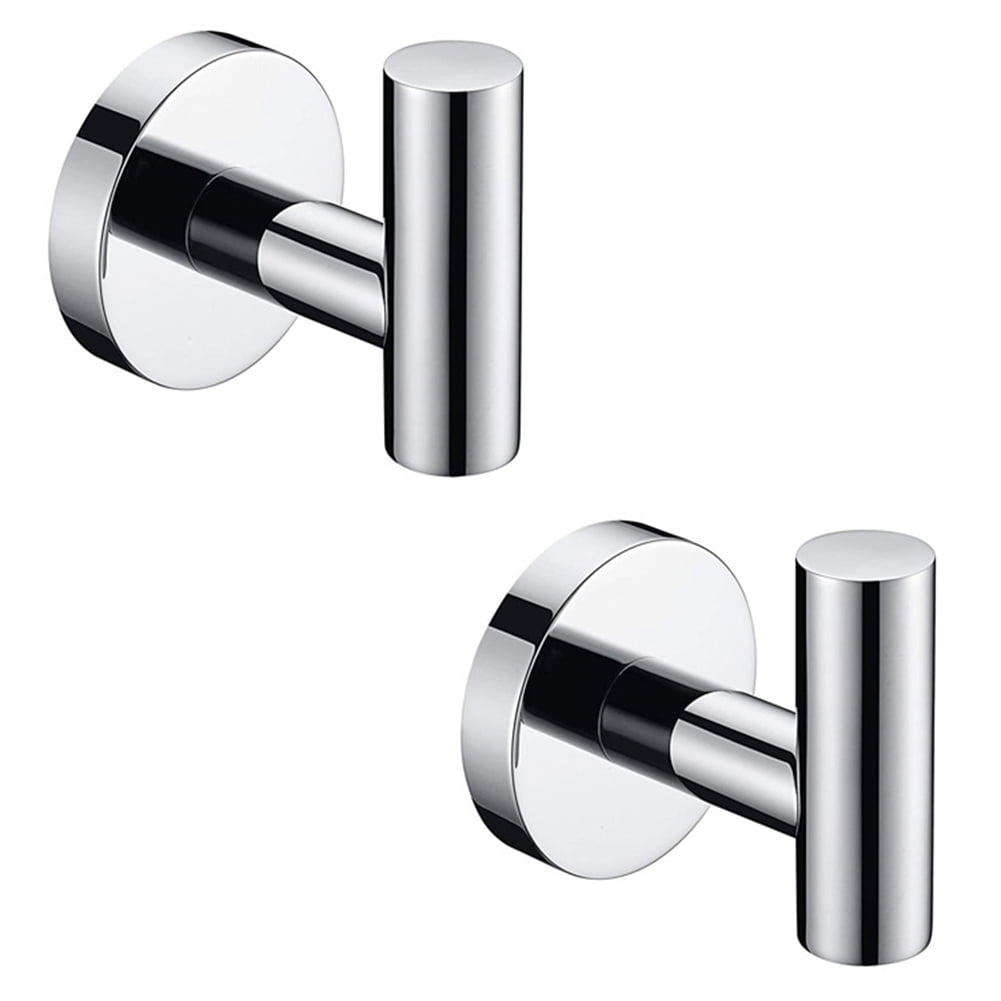 NEWEEN 2 Pack Towel Hooks, Wall Mounted, Brushed Finish Stainless Steel ...