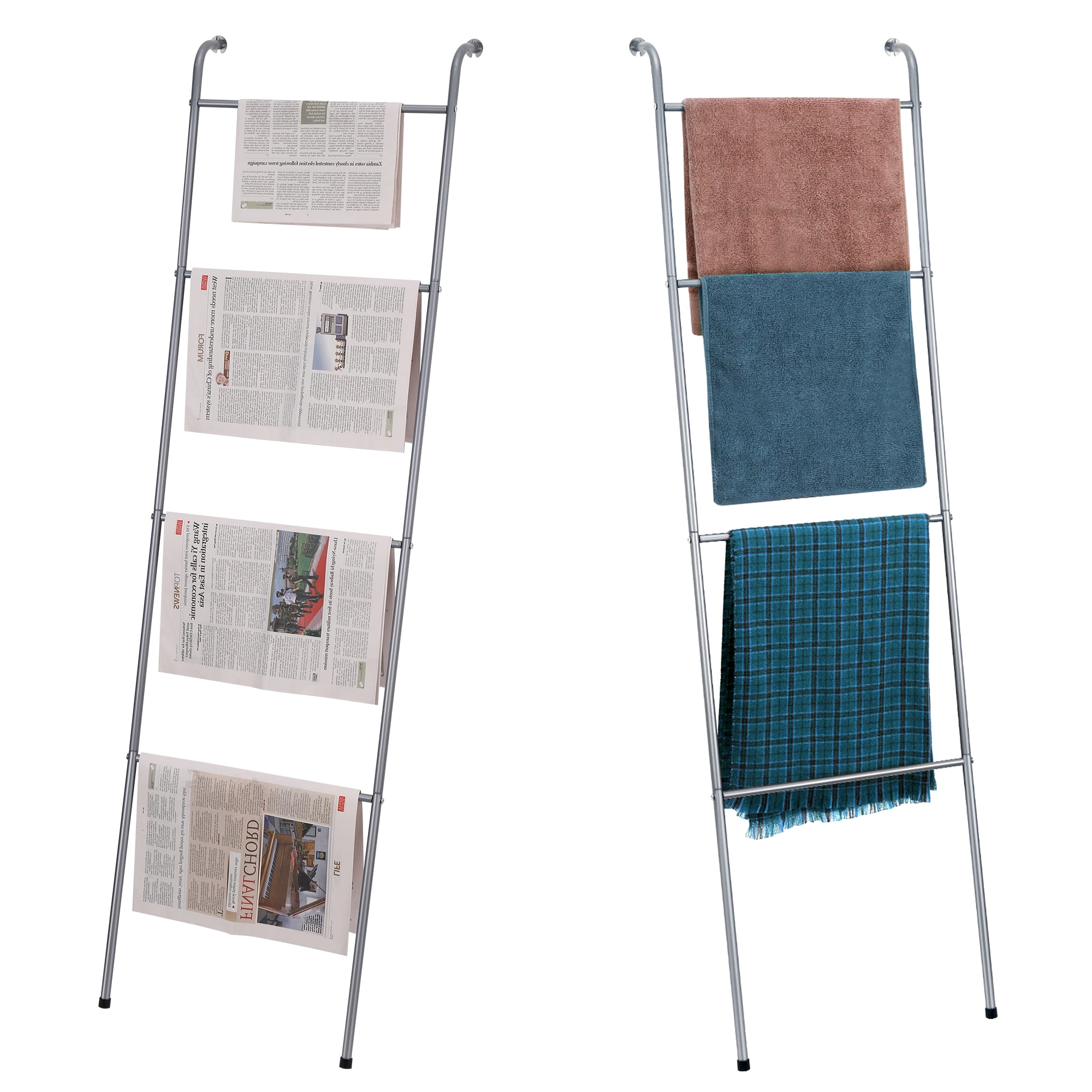 2 Pack Towel Rack Blanket Ladder 4 Bar Wall Leaning Decorative Standing ...