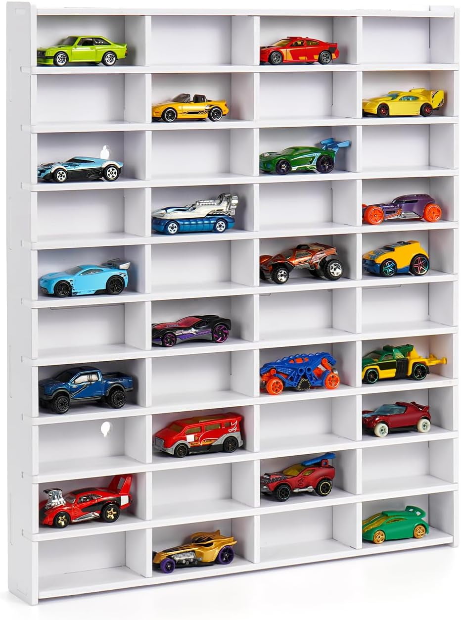 2 Pack Toy Car Display Shelf Holds 80 Diecast 1/64 Toy Cars Wall Mount ...