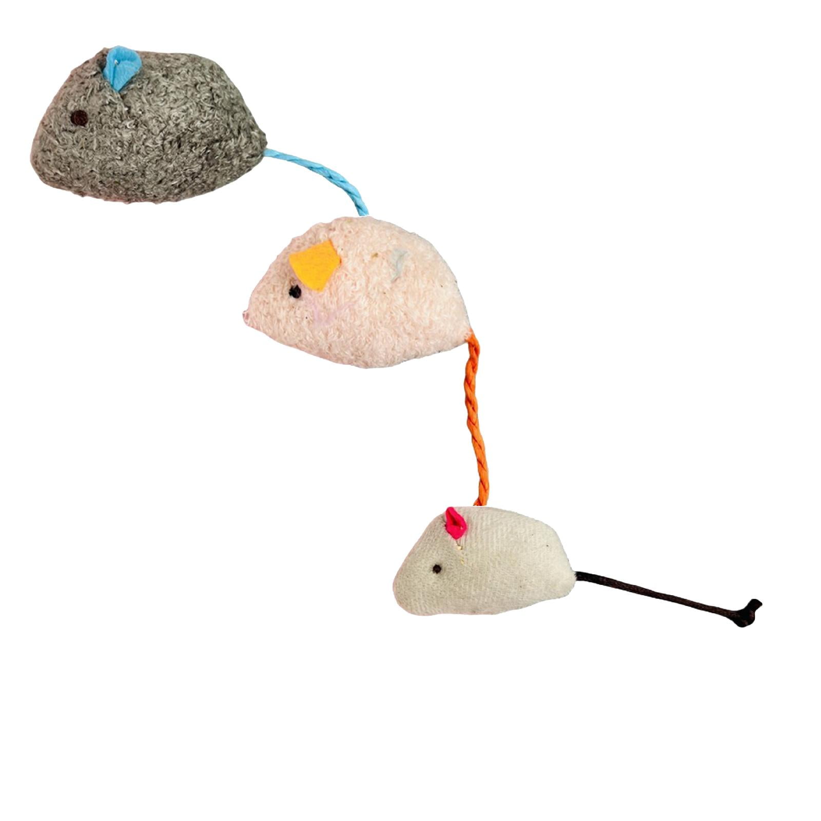 2 Pack Toy Mice for Cats Plush Mice Toys for Indoor Cats Interactive ...