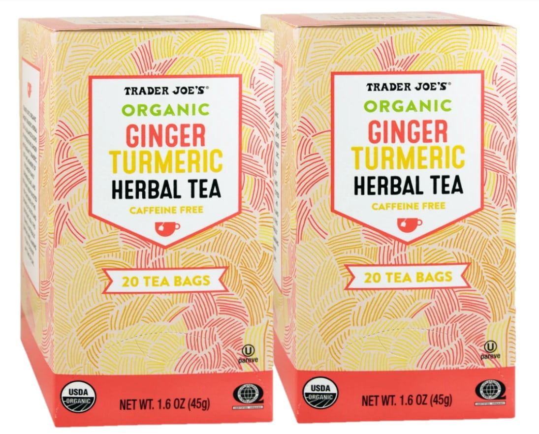 Trader Joe's Organic Ginger Turmeric Herbal Tea, 2 Pack of 20 Bags - Walmart.com