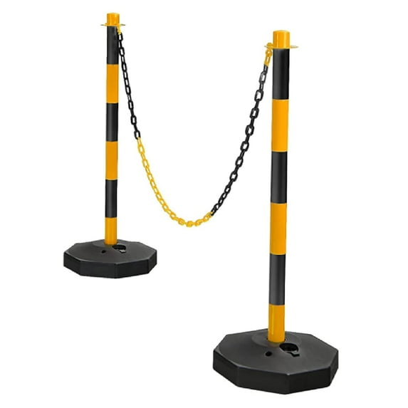 2 Pack Traffic Delineator Post Cones with Fillable Base, Adjustable ...