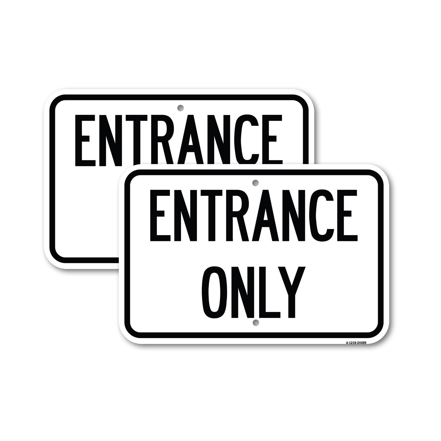 (2 Pack) Traffic Entrance Sign Entrance Only | 18" X 24" Heavy-Gauge ...
