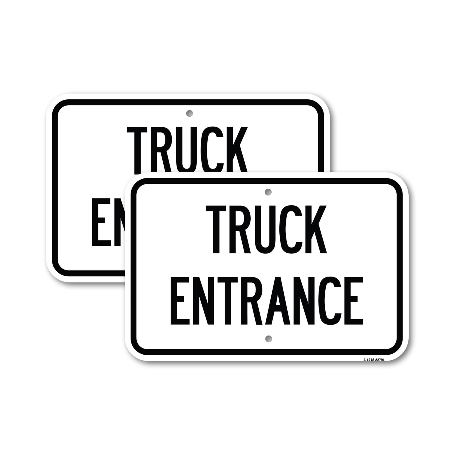 (2 Pack) Traffic Entrance Sign Truck Entrance | 12" X 18" Heavy-Gauge ...
