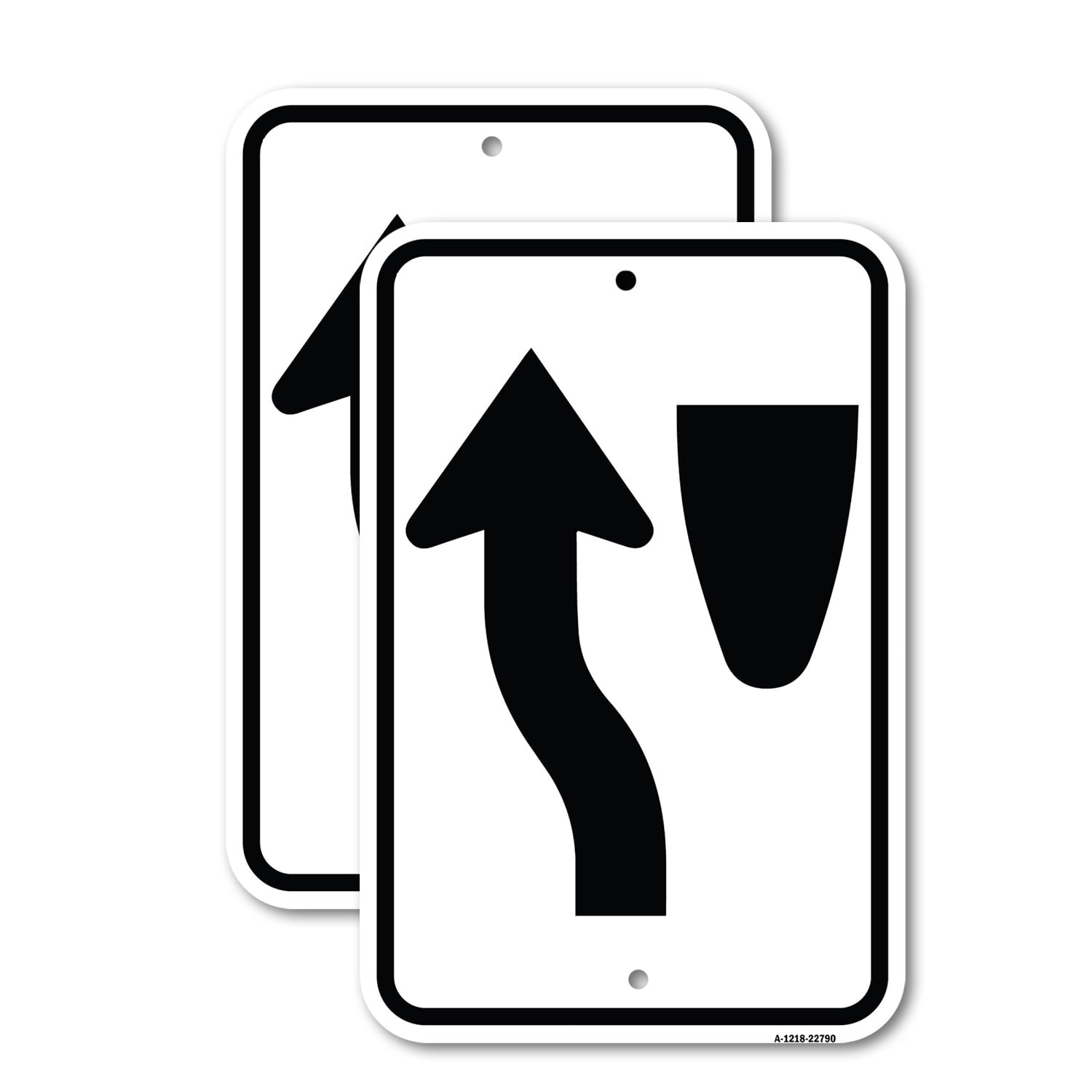 (2 Pack) Traffic Sign Keep Left Symbol | 12" X 18" Heavy-Gauge Aluminum ...