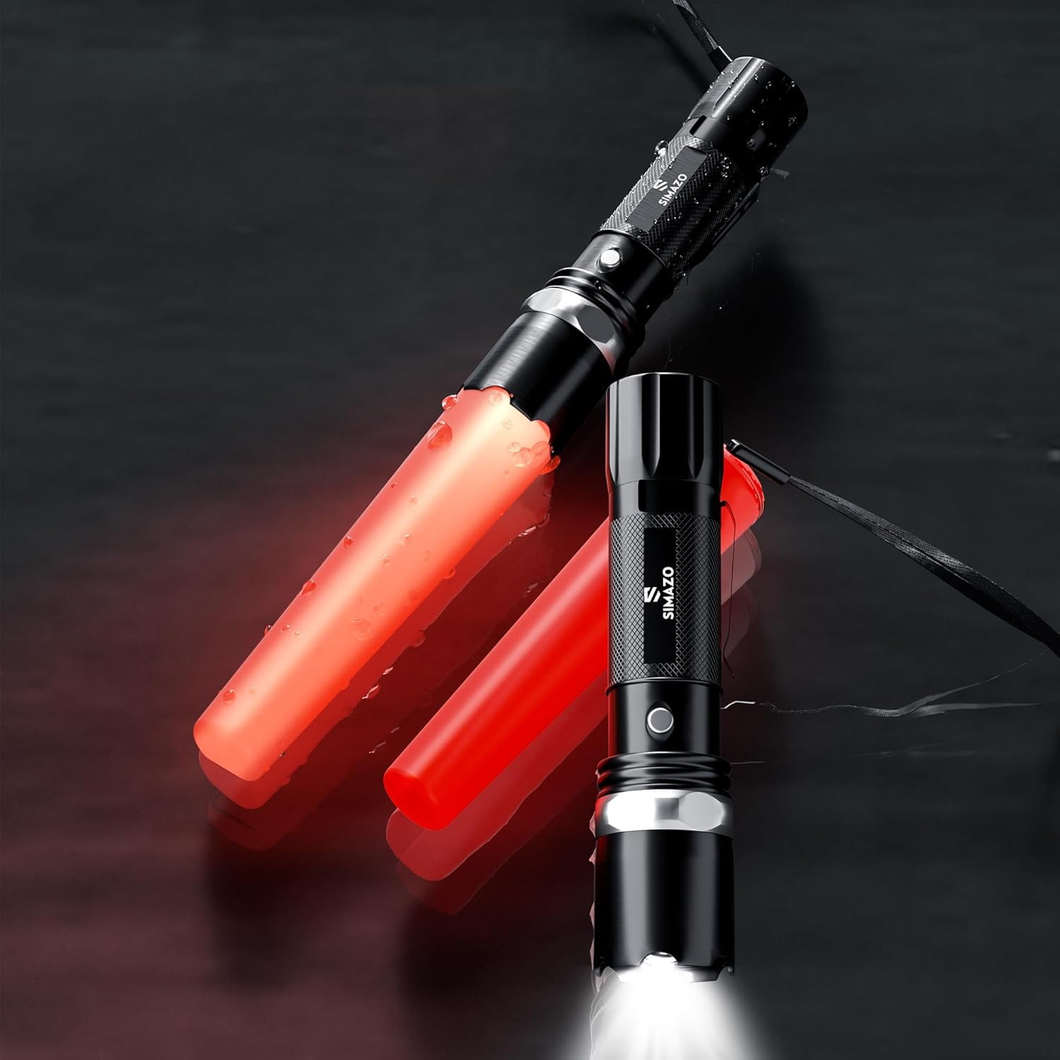 2 Pack Traffic Wand, 11 Inch LED Traffic Flashlight Wand with 5 ...