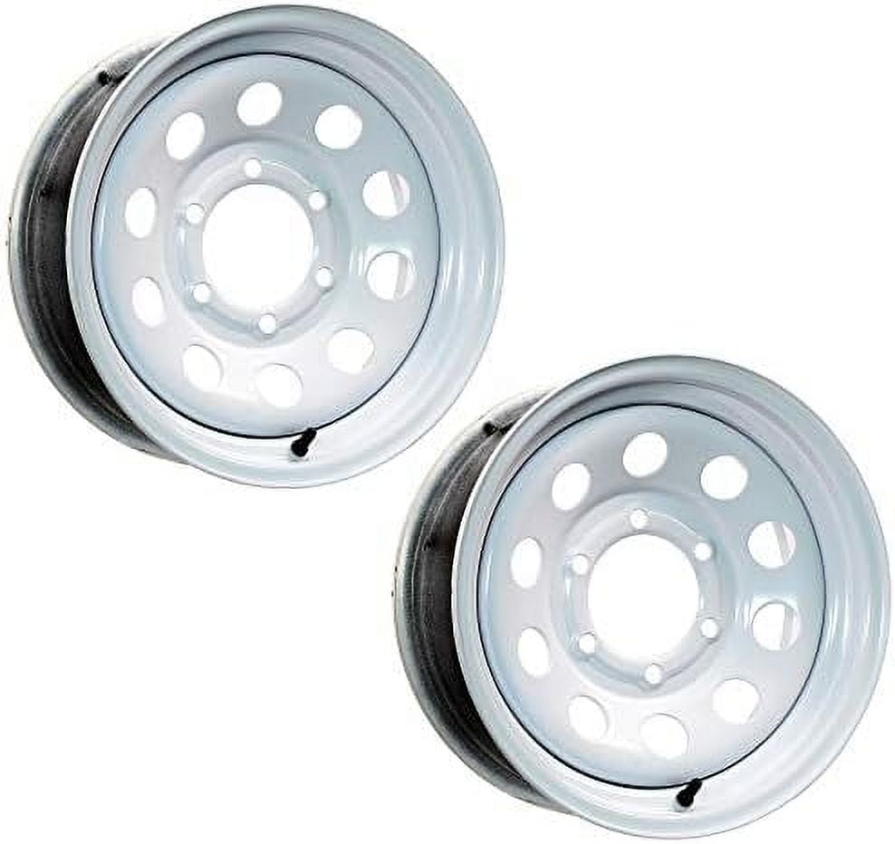 2-Pack Trailer Rim Wheel 15X6 6 Lug White Modular - Walmart.com