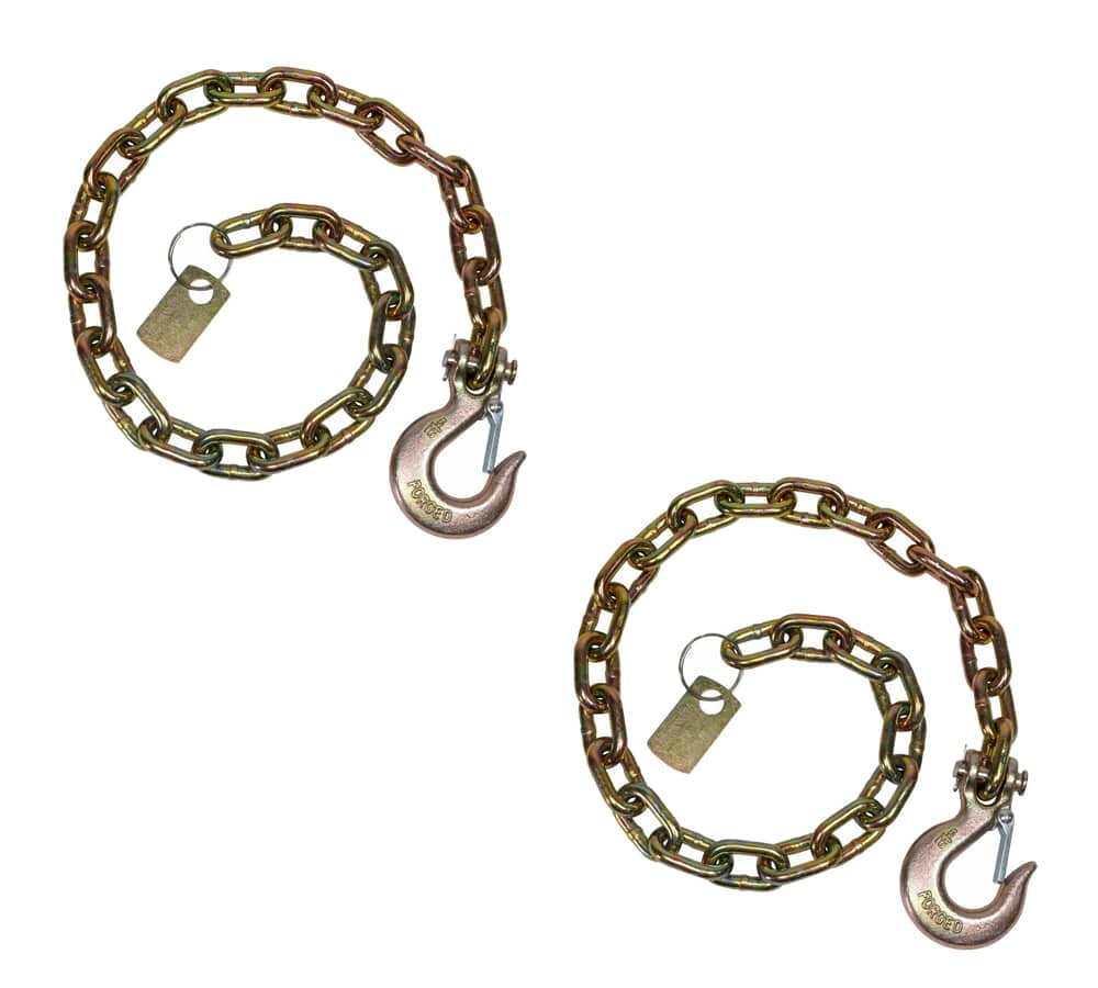 (2 Pack) Trailer Safety Chain 5/16" x 36" with Clevis Slip Hook with ...