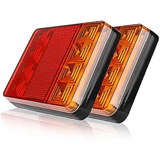 2 Pack Trailer Tail Lights, 8 LED Car Truck Tail Lights, Waterproof ...