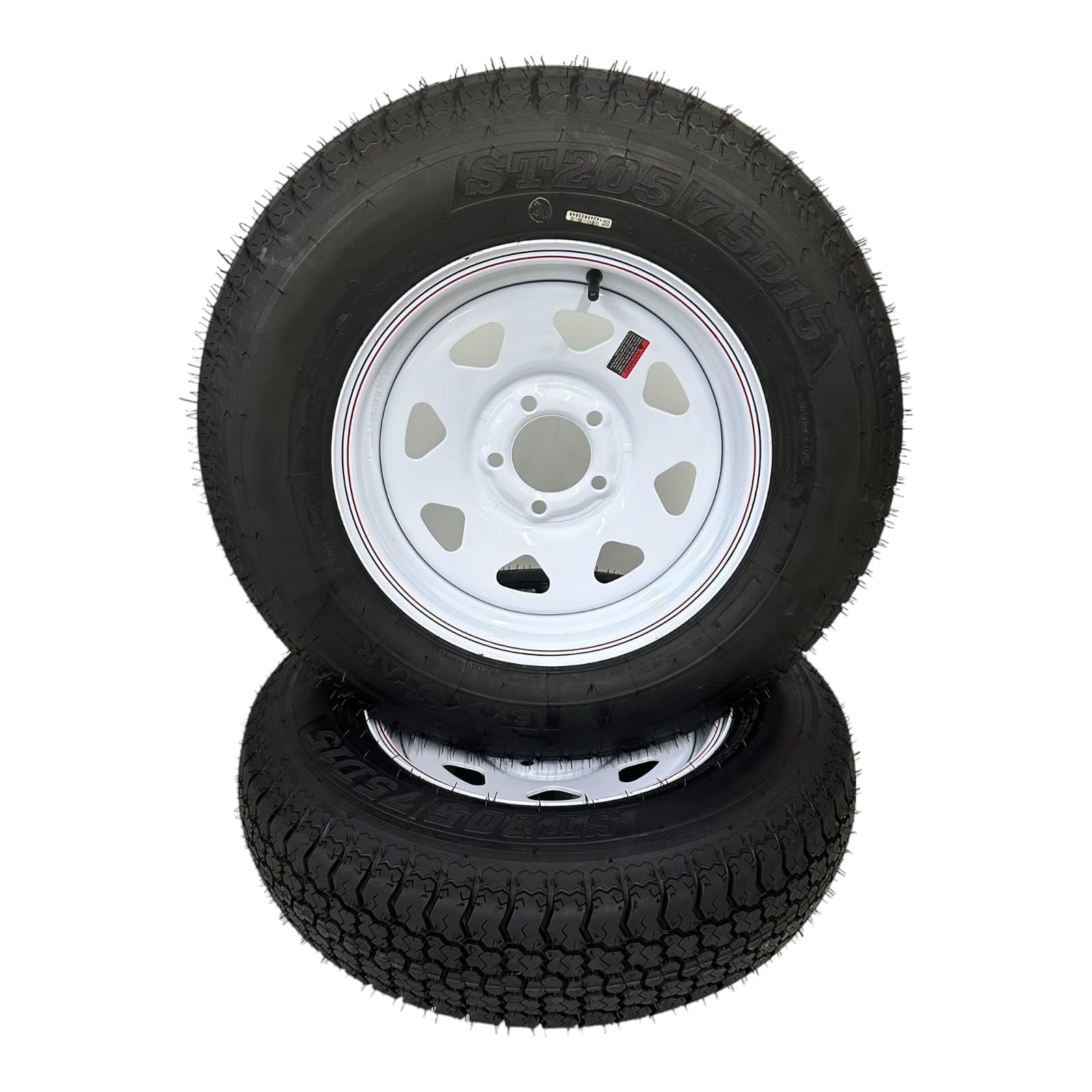 2-Pack Trailer Tire on Rim ST205/75D15 Tex Star LRC 6 Ply Bias 5 Lug ...