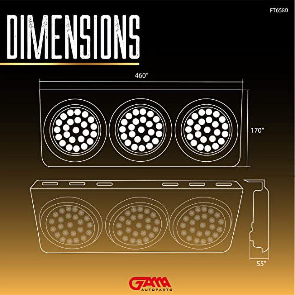 2-Pack Trailer Truck LED Light Bar Kit Iron Bracket Base Waterproof 4 ...