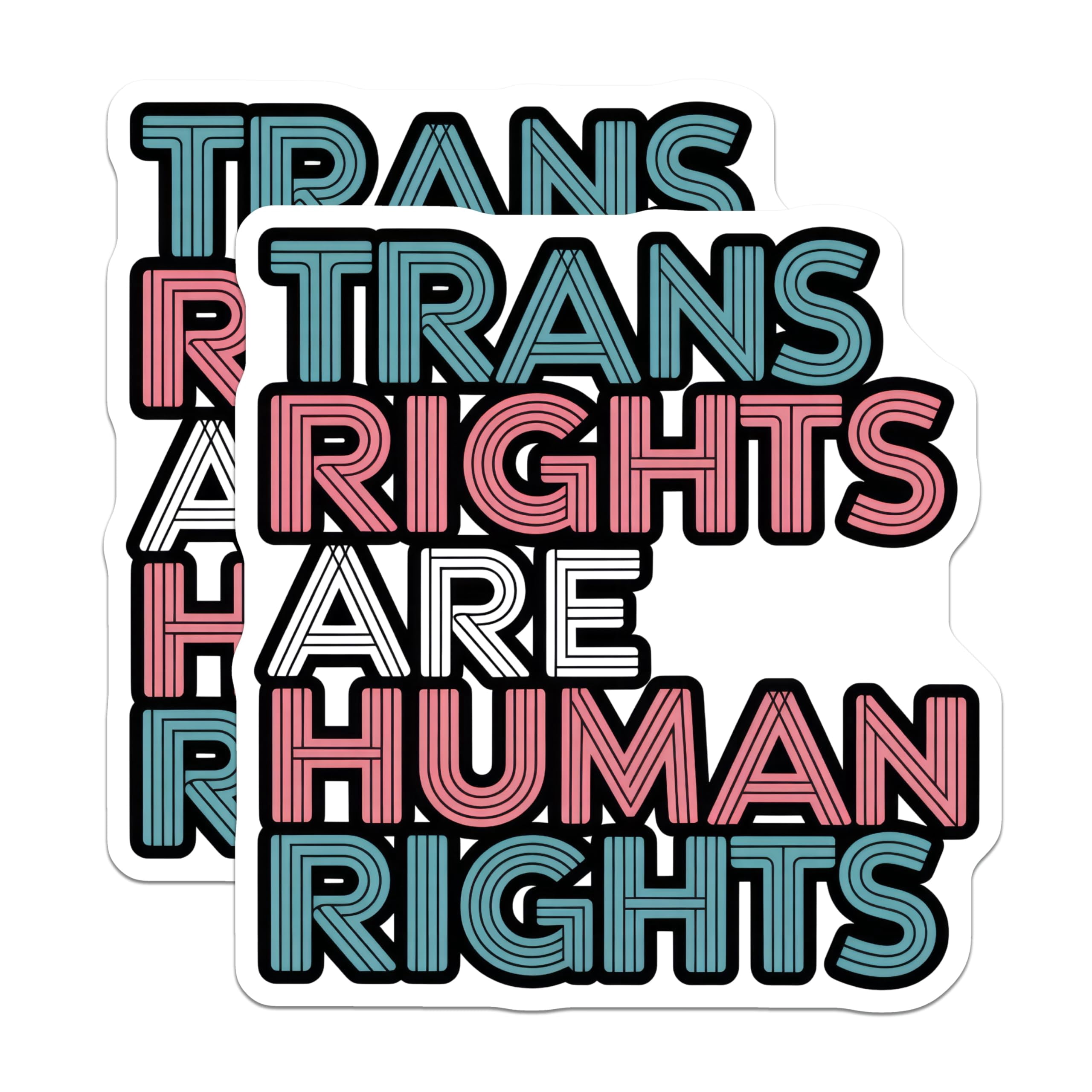 (2 Pack) Trans Rights Stickers - Human Rights - LGBTQ+ Ally Stickers ...