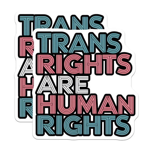(2 Pack) Trans Rights Stickers - Human Rights - LGBTQ+ Ally Stickers ...