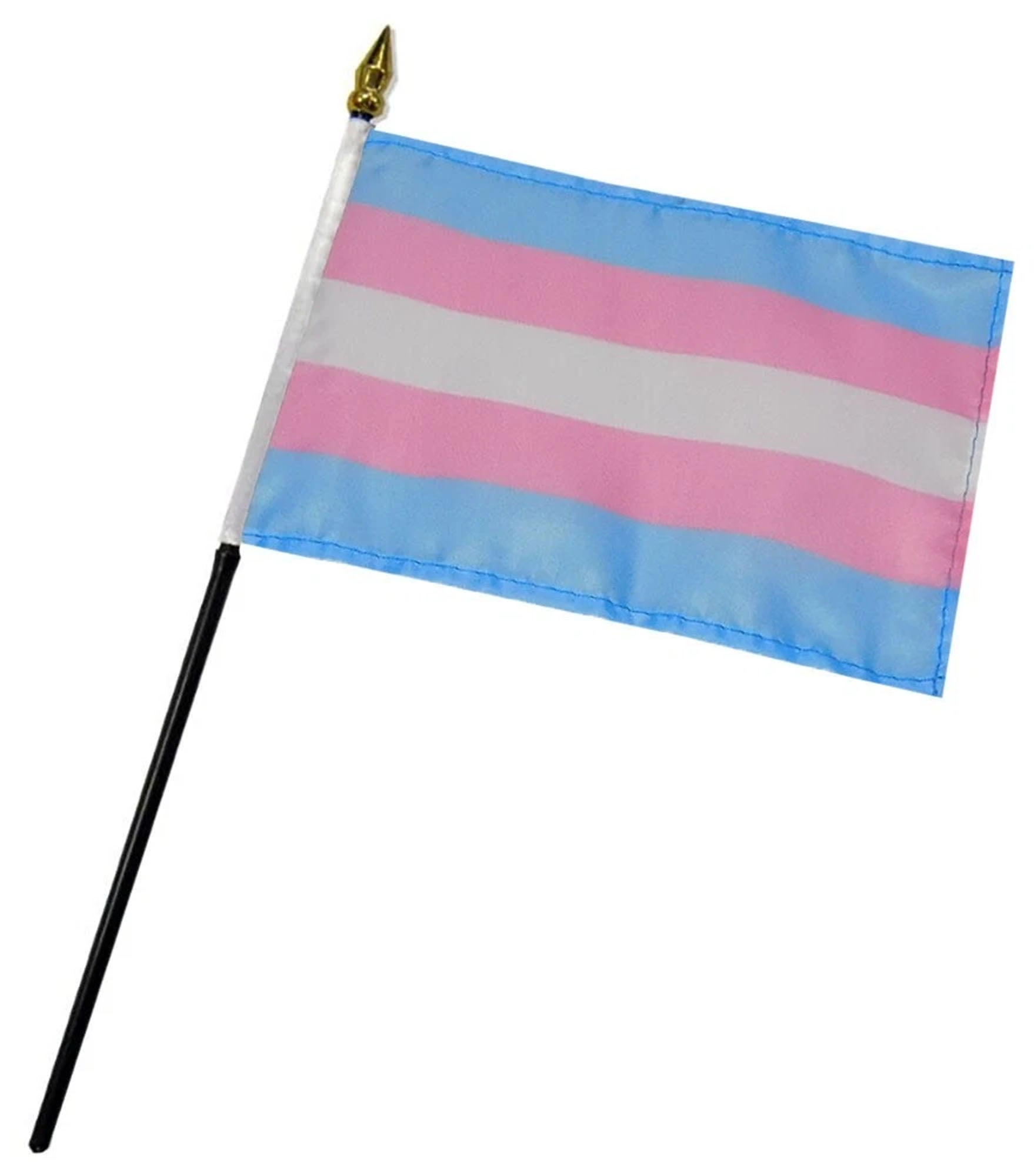 2 Pack Transgender Pride LGBTQIA 4"x6" Flag Desk Table Plastic Stick ...