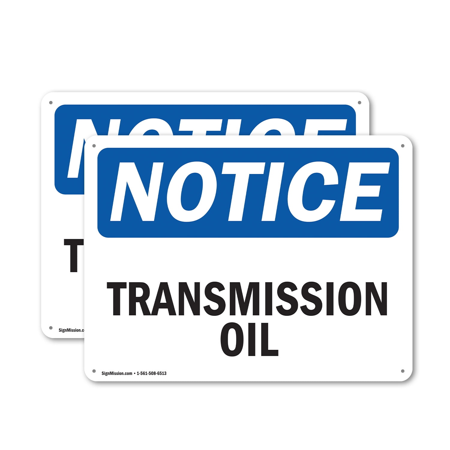 (2 Pack) Transmission Oil OSHA Notice Sign 10 Inch X 7 Inch Indoor ...