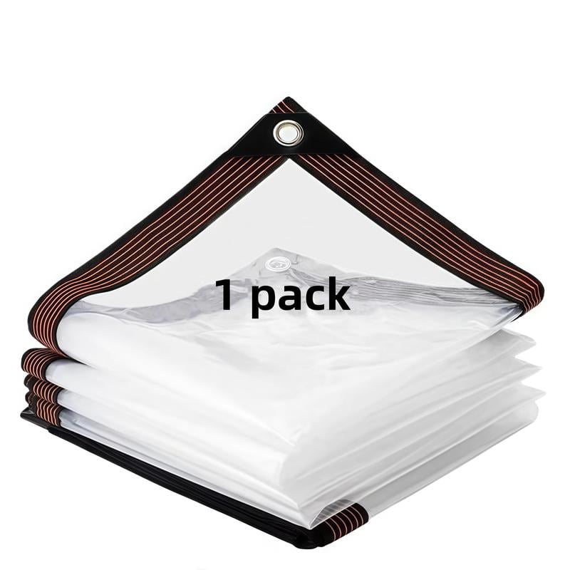2 Pack Transparent 8x10FT Waterproof Tarp with Heat-Sealed Edges& Rust ...