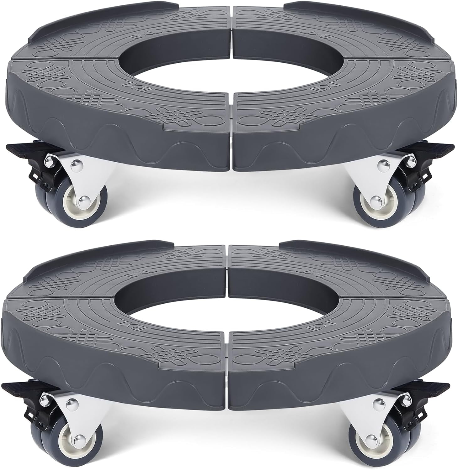 2-Pack Trash Can Roller Base with Wheels Adjustable 15-19 Inch Round ...