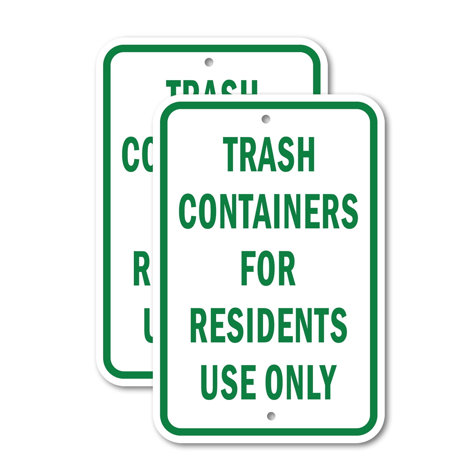 (2 Pack) Trash Containers For Residents Only | 18" X 24" Heavy-Gauge ...