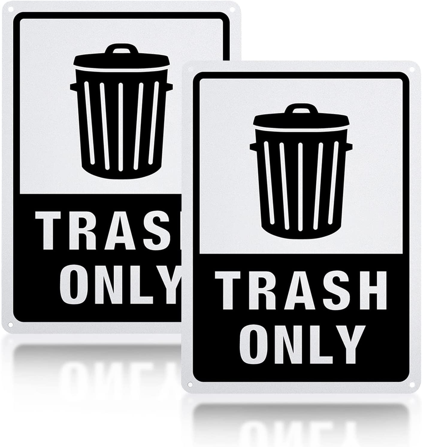 2 Pack Trash Only Sign 10x7 inches 40 Mil Aluminum Trash Signs ...