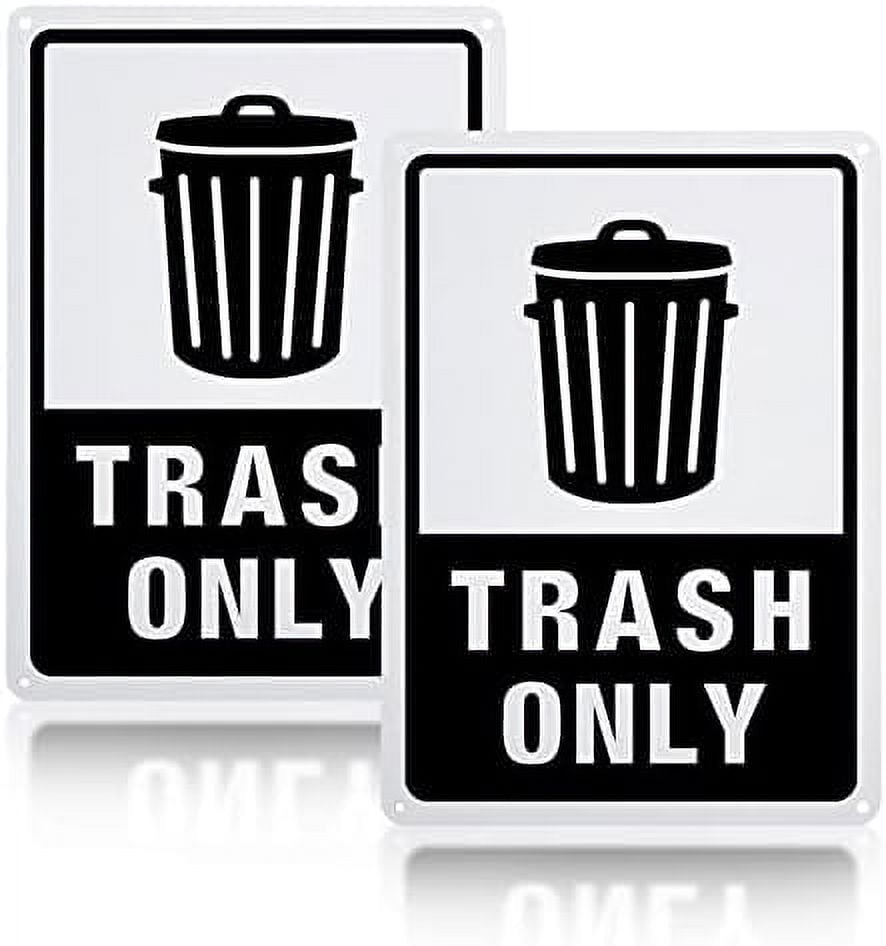 2 Pack Trash Only Sign 10x7 inches 40 Mil Aluminum Trash Signs ...
