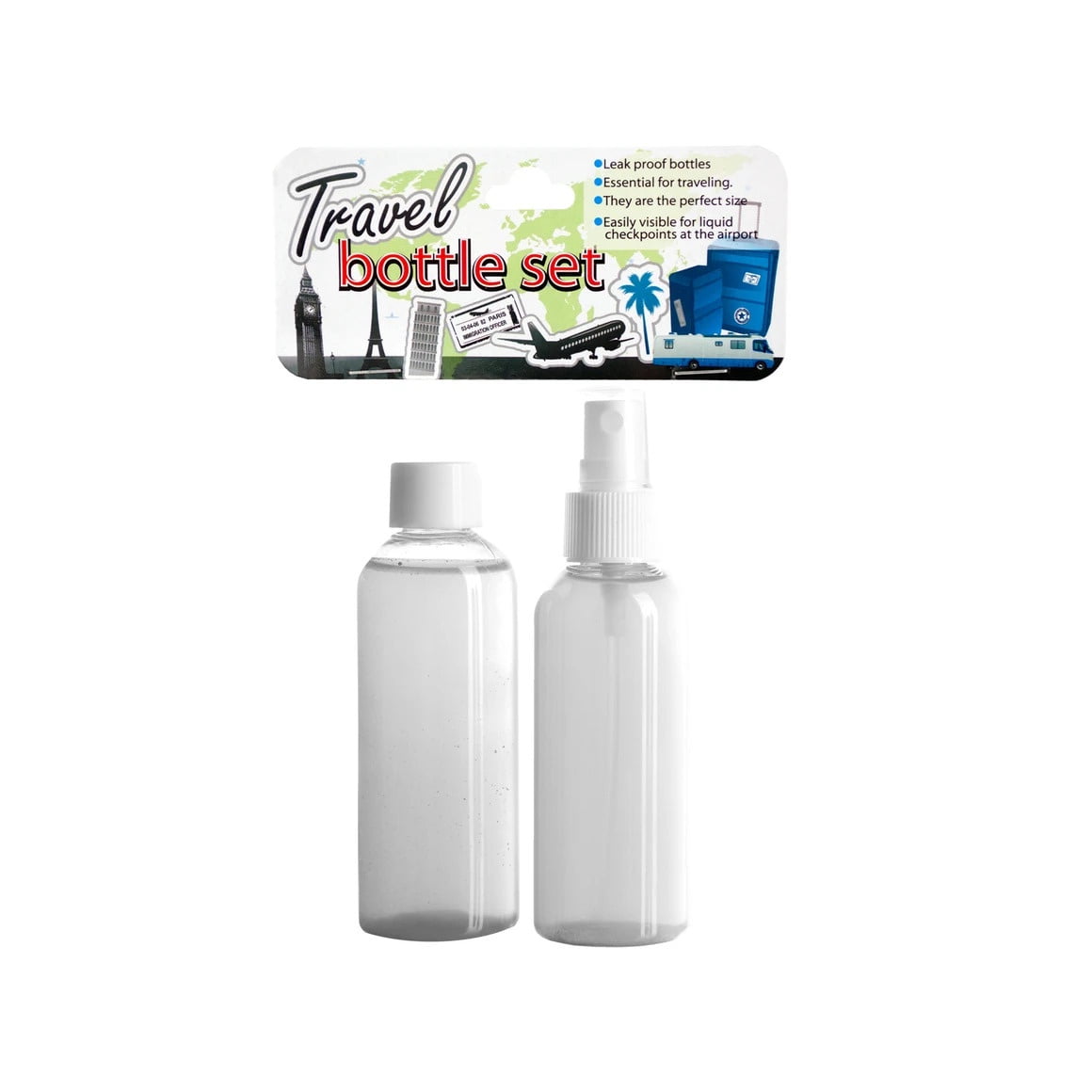 2 Pack Travel Bottle Set, Screw On Flip Top and Spray Bottle for ...