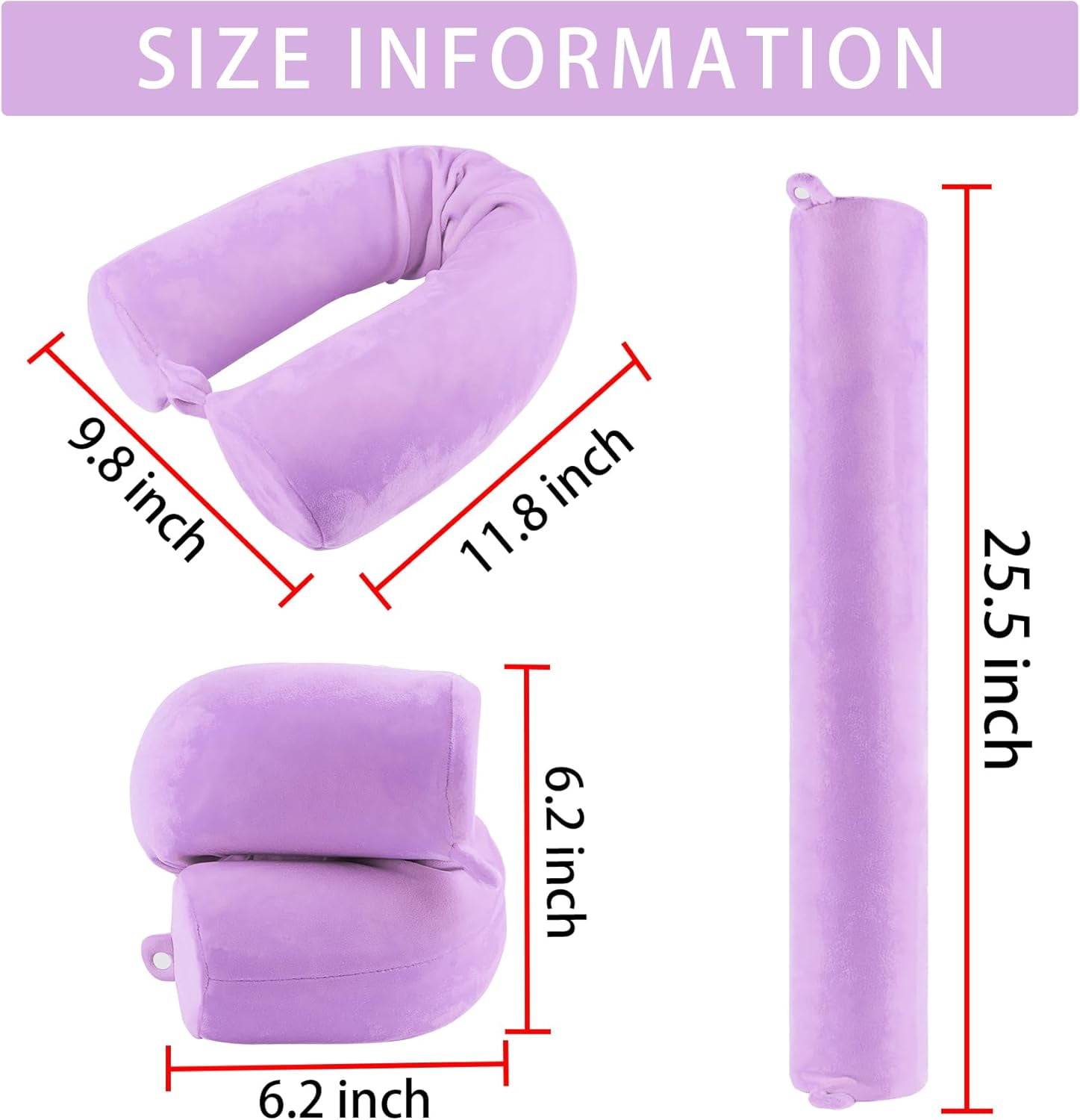 2 Pack Travel Pillow Twist Memory Foam Neck Support Adjustable Pillow ...
