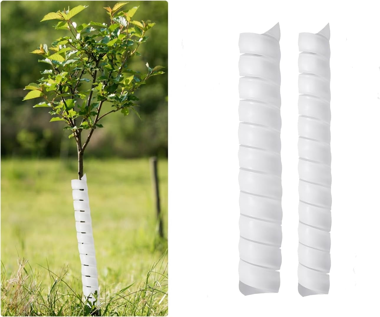 2 Pack Tree Trunk Protector-2 Size Plastic Spiral Tree Guard, Plastic ...