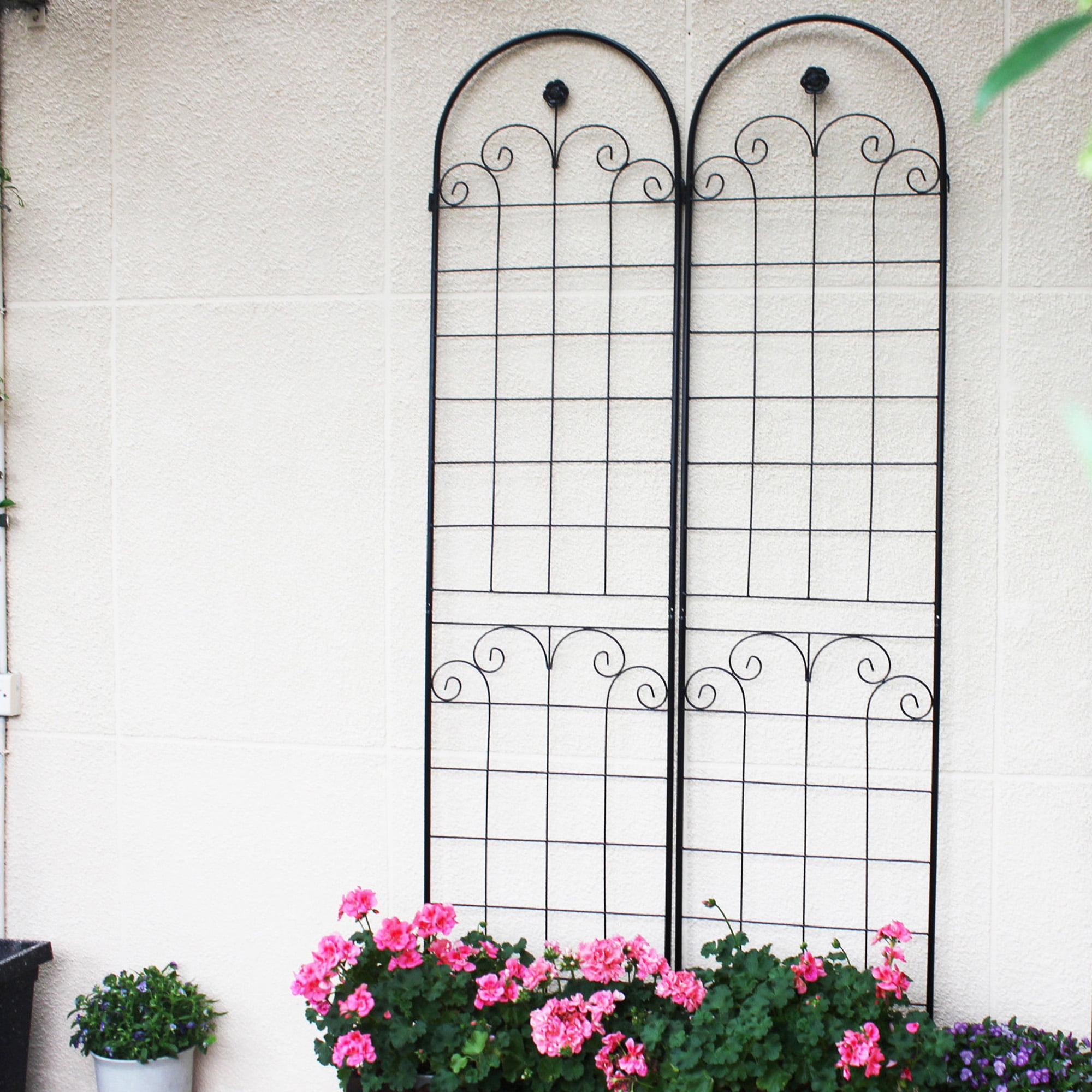 2 Pack Trellis for Climbing Plants Outdoor, 87” Tall Galvanized Steel ...