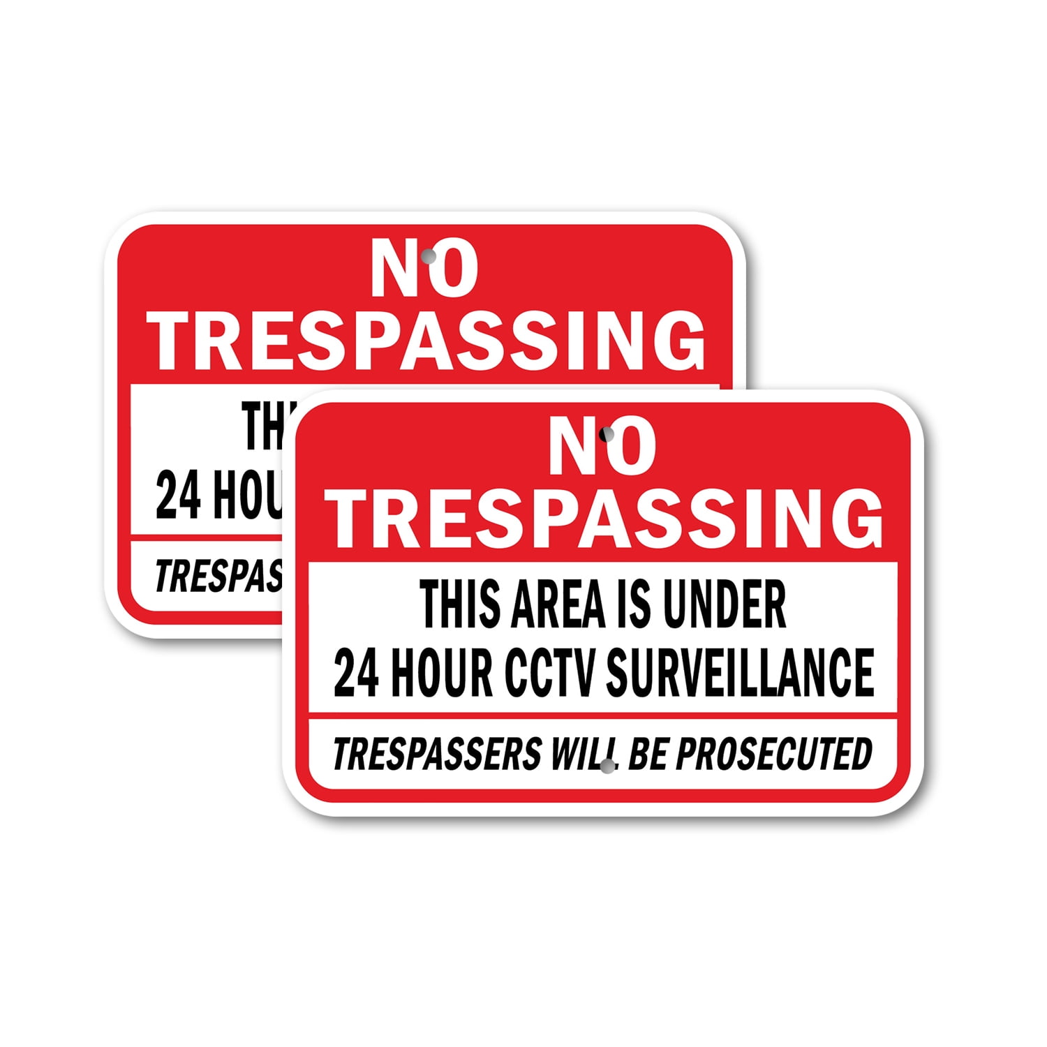 (2 Pack) No Trespassing This Area Is Under 24 Hour CCTV Surveillance ...