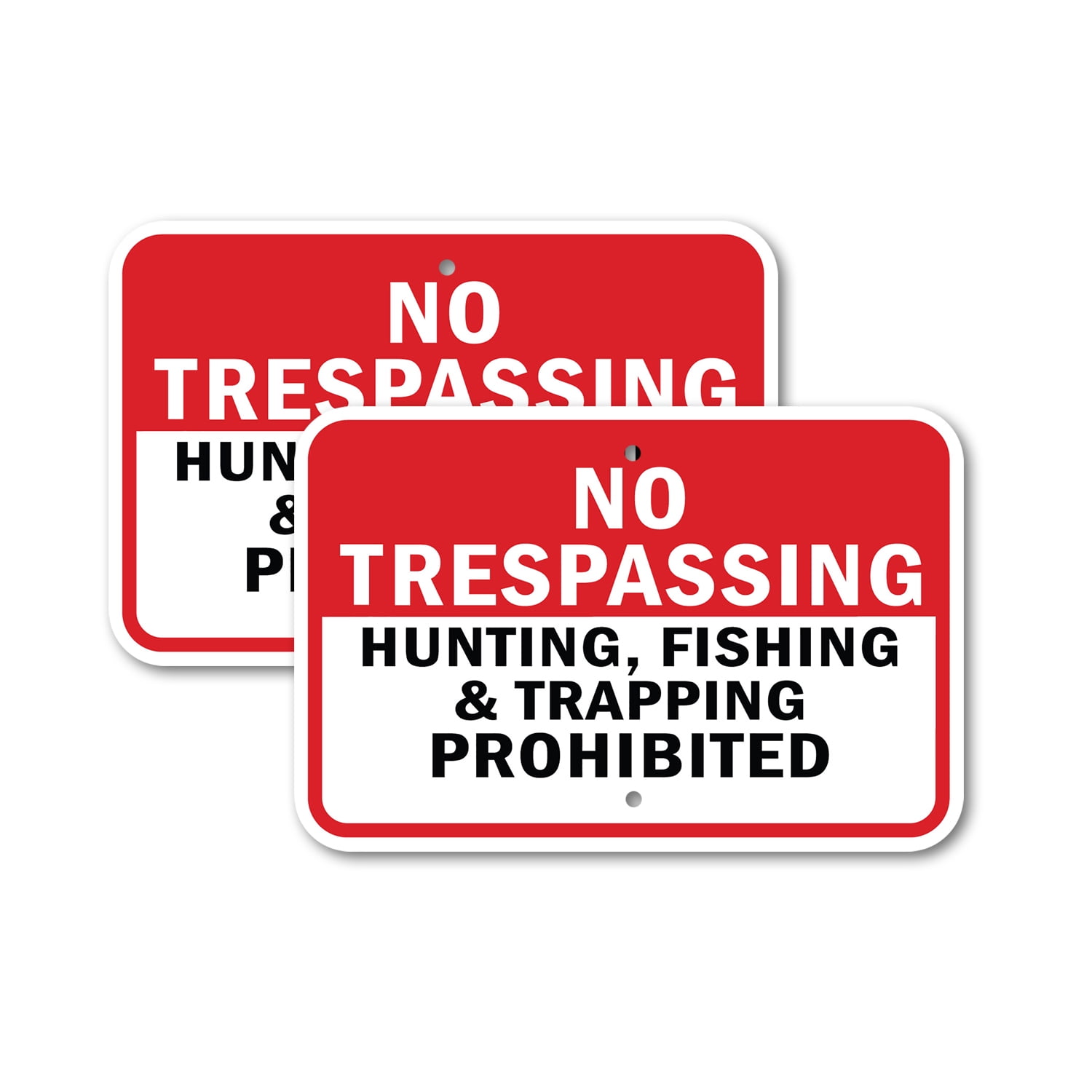 (2 Pack) No Trespassing Hunting Fishing & Trapping Prohibited | 18" X ...