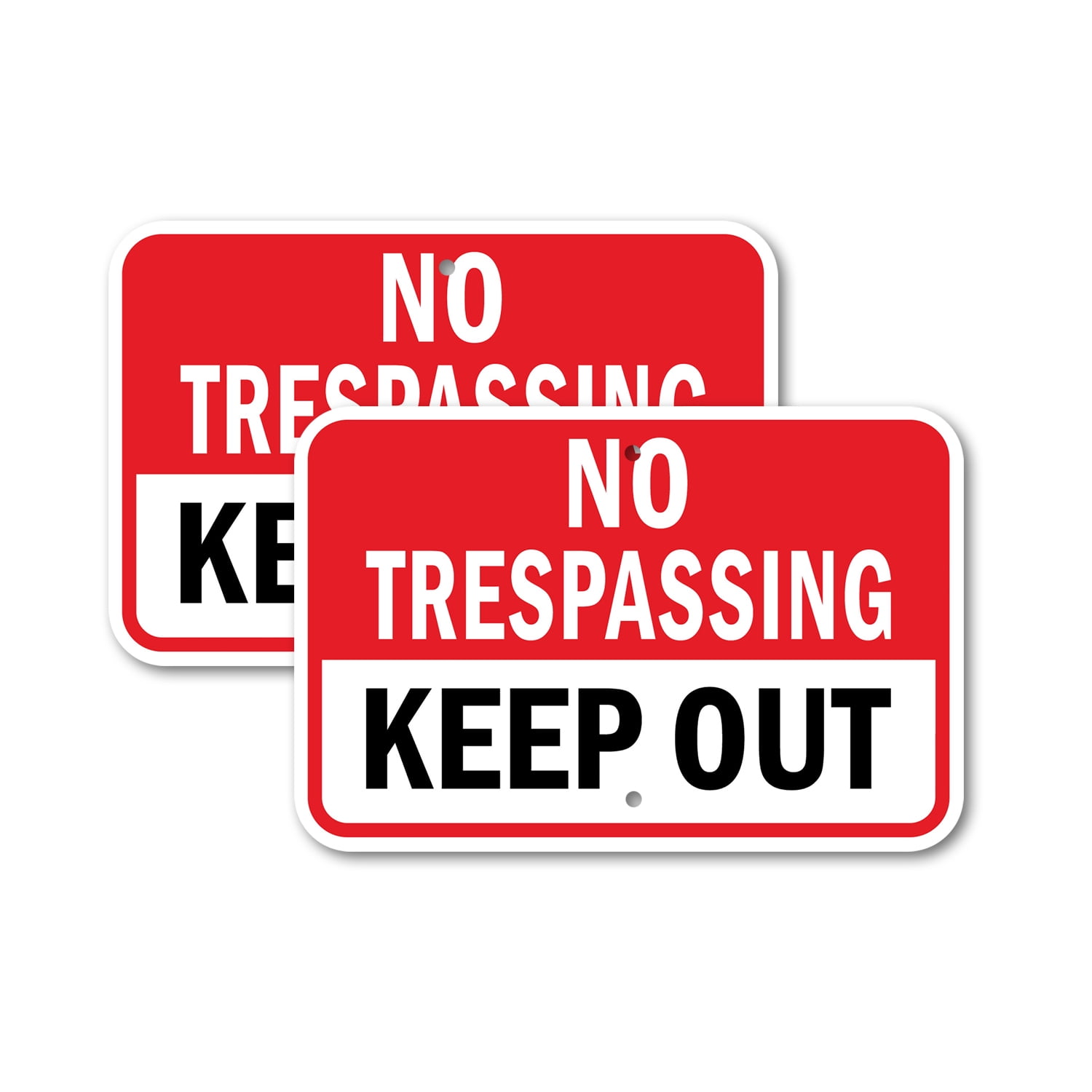 (2 Pack) No Trespassing Keep Out | 12" X 18" Heavy-Gauge Aluminum Sign ...