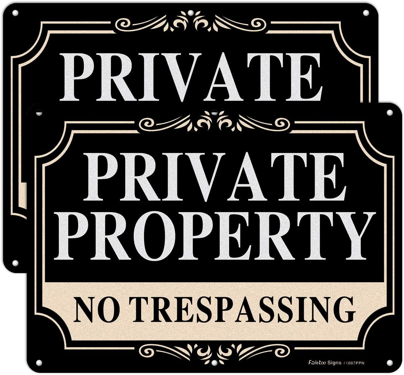 2 Pack No Trespassing Signs Private Property,10x7 Inch Rust Free ...
