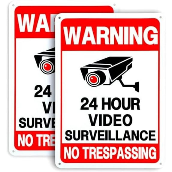2 Pack No Trespassing Signs - Private Property, 24 Hour Video ...