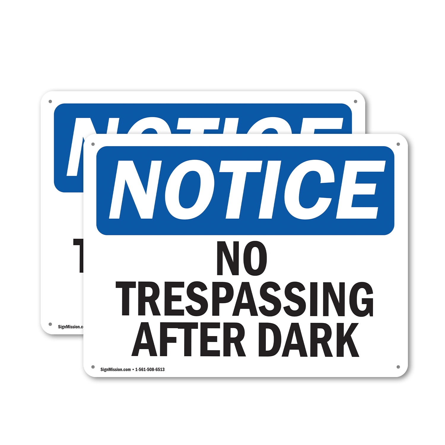(2 Pack) No Trespassing After Sunset OSHA Notice Sign 24 Inch X 18 Inch ...