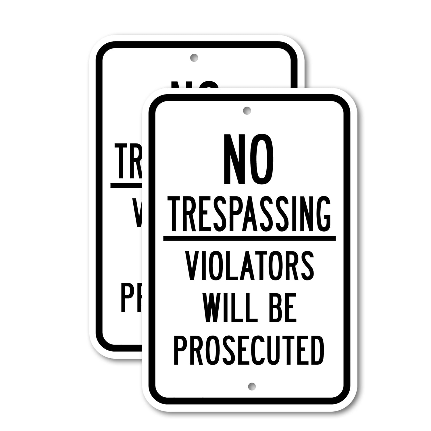 (2 Pack) No Trespassing Violators Will Be Prosecuted | 12" X 18" Heavy ...