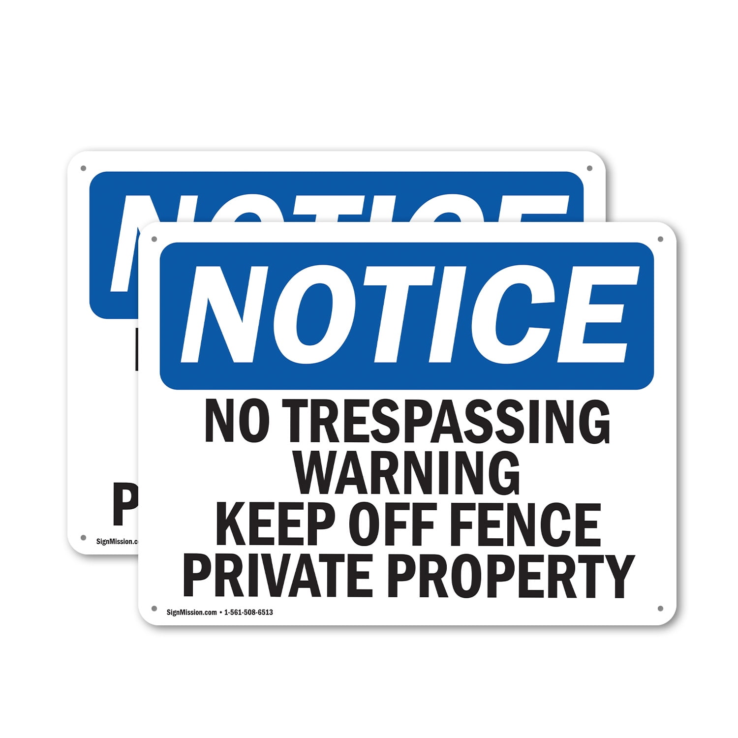 (2 Pack) No Trespassing Warning Keep Off Fence Private OSHA Notice Sign ...