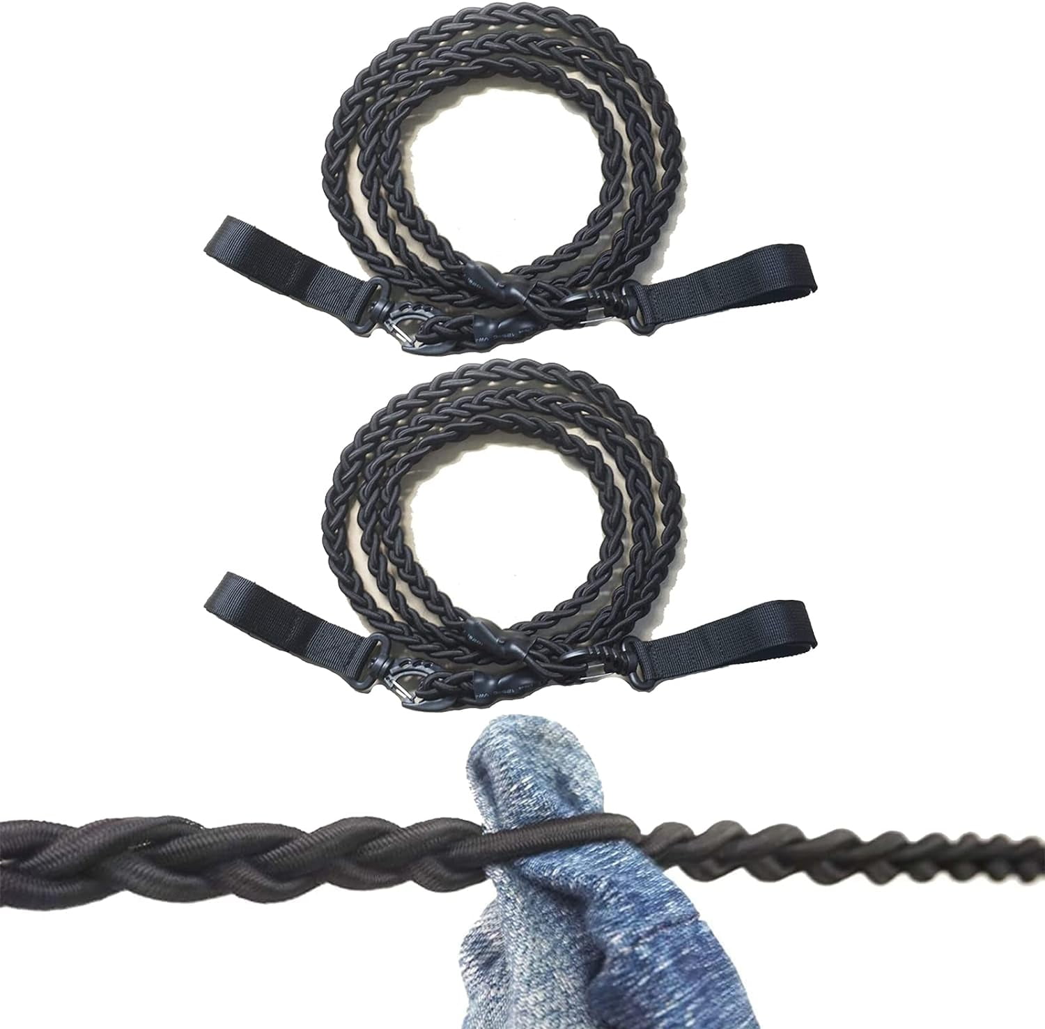 2 Pack Tri-Braided Cord Clothes Line Clothes Drying Rope Travel ...