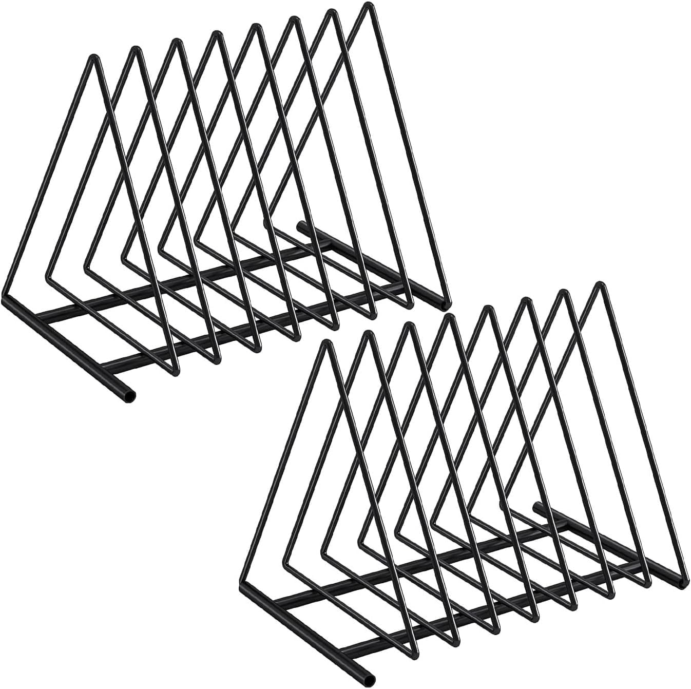 2 Pack Triangle Desk File Organizer, 7 Slots Metal File Sorter Magazine ...