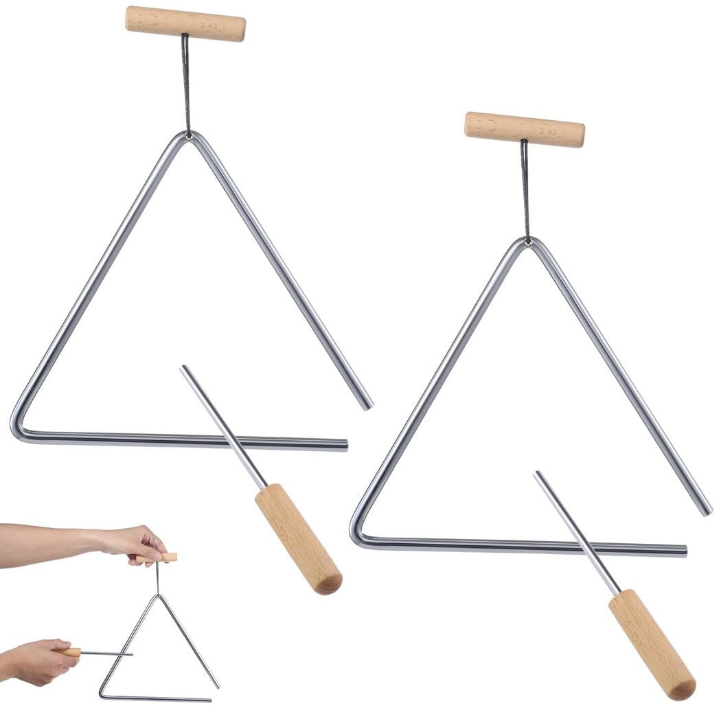 2-Pack 8" Triangle Hand Percussion with Strikers, Orff Percussion Set ...