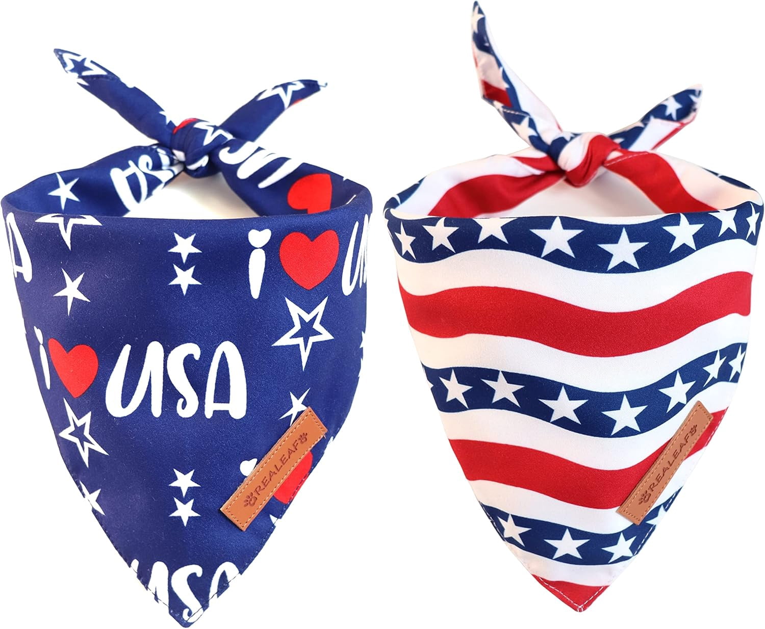 2 Pack, Triangle Reversible American Flag Pet Patriotic Scarf for Boy ...