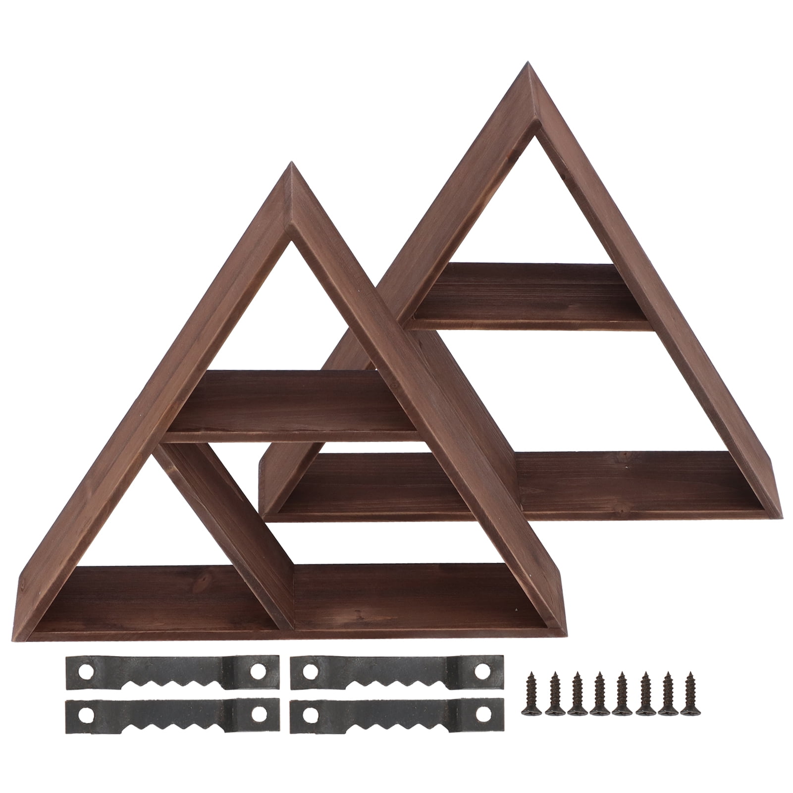 2-Pack Triangular Floating Wall Display Racks - Stylish Storage Shelves ...