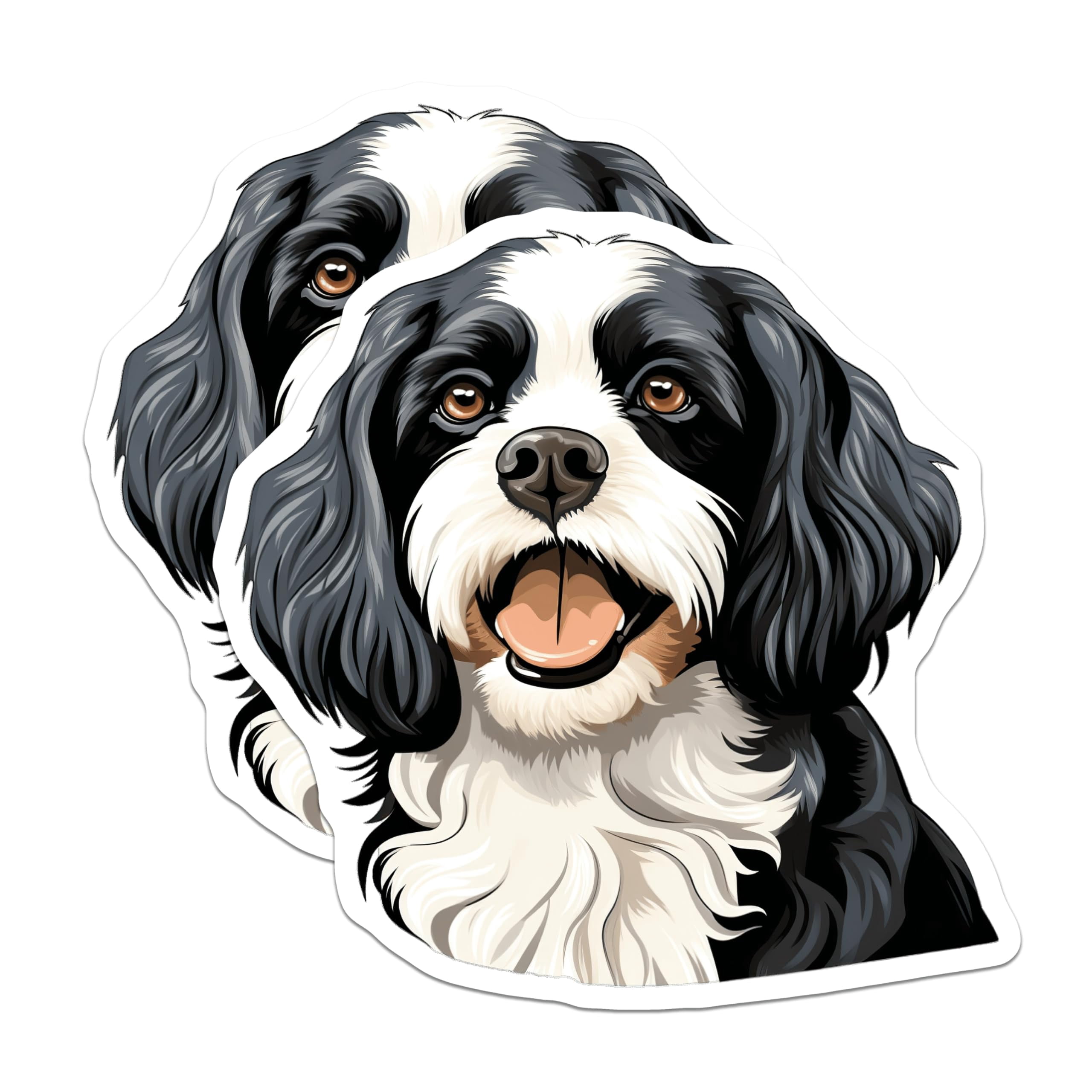 (2 Pack) Tricolor Dog Stickers - Bernedoodle Decals - Cavalier King ...