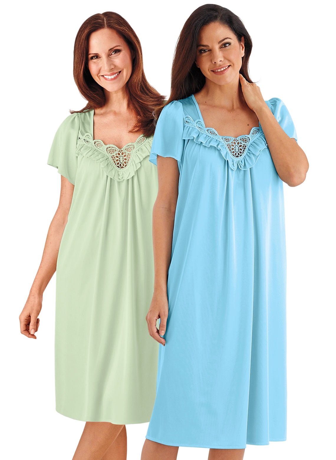2-Pack Tricot Nightgowns by Cozee Corner - Walmart.com